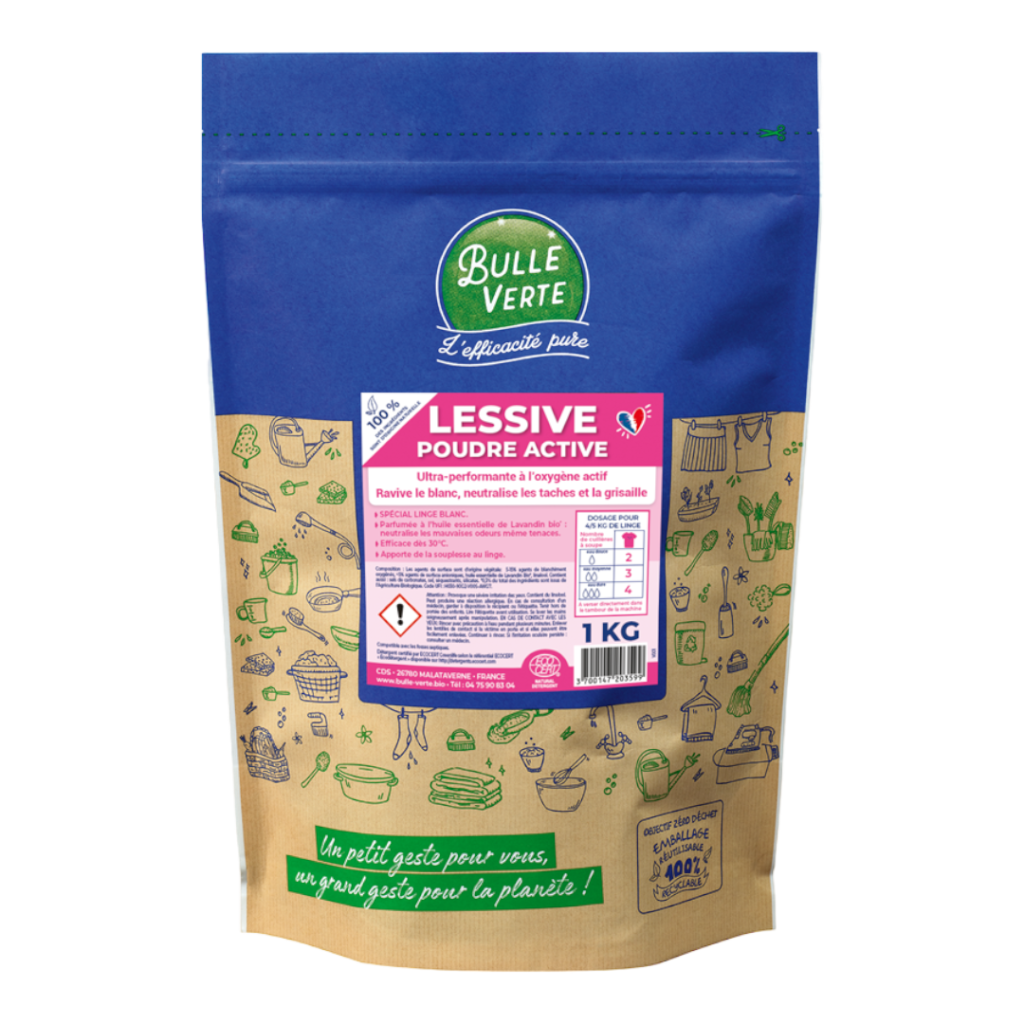 Lessive poudre active ultra-performante - Bulle Verte